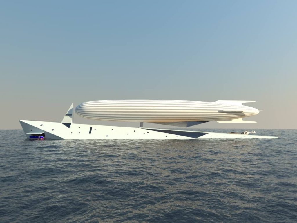 Dare to dream with this 140-meter super yacht concept with airship ...